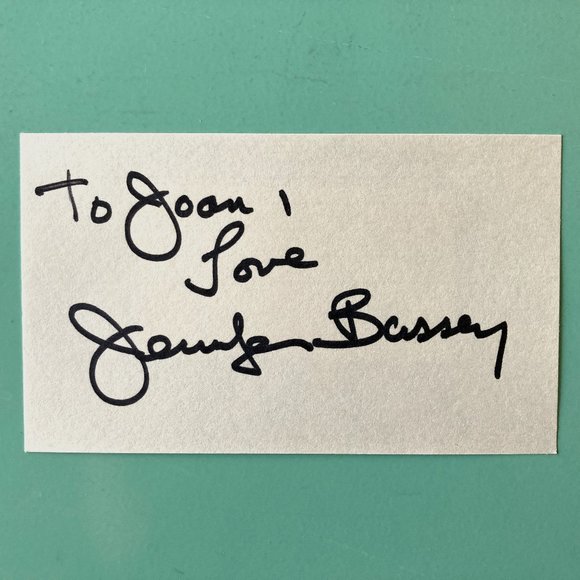 Autograph | Other | Jennifer Bassey Signed Inscribed Index Card 3x5 All ...